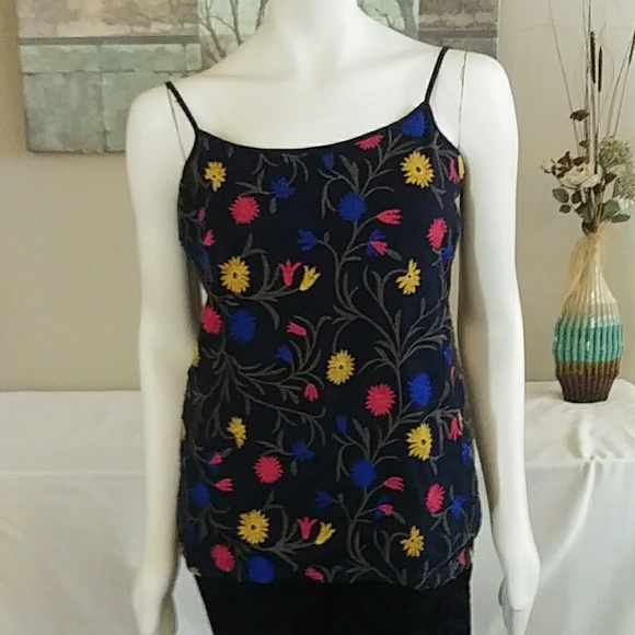 Ann Taylor Factory | Tops | Xl Embroidered Navy Cami By Ann Taylor ...